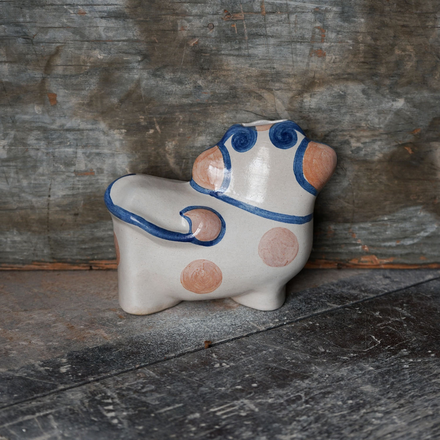 Rust Dot Cow Bank